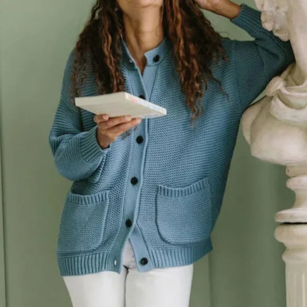 Alex Mill X Cup Of Jo Reading Sweater Blue M - Gem